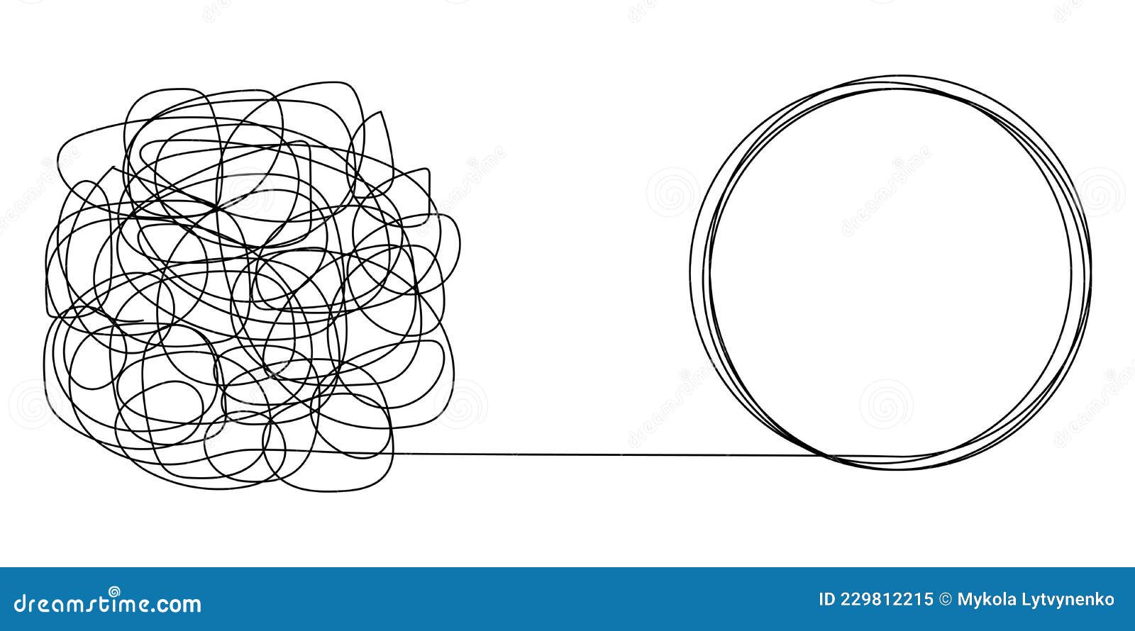 Tangled And Unraveled Tangles, Problem Solving Process Cartoon Vector ...