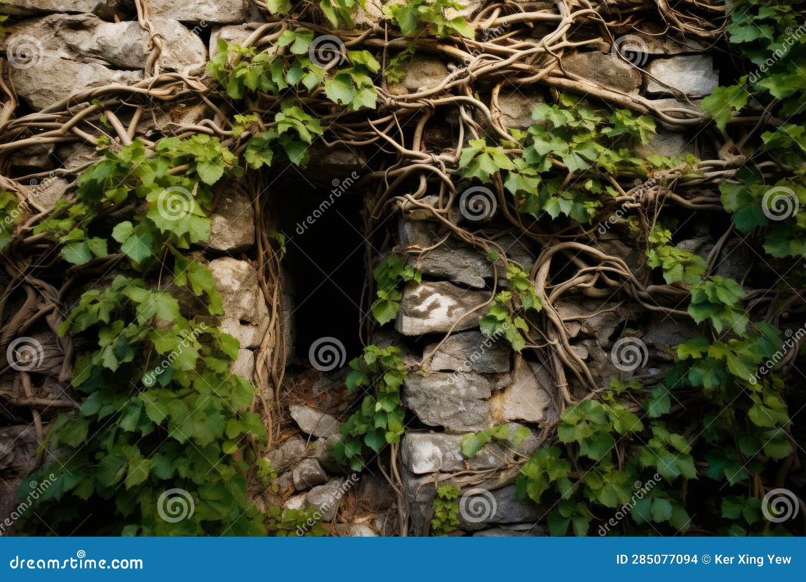 Tangled Vines Creeping Up a Wall Stock Illustration - Illustration of ...