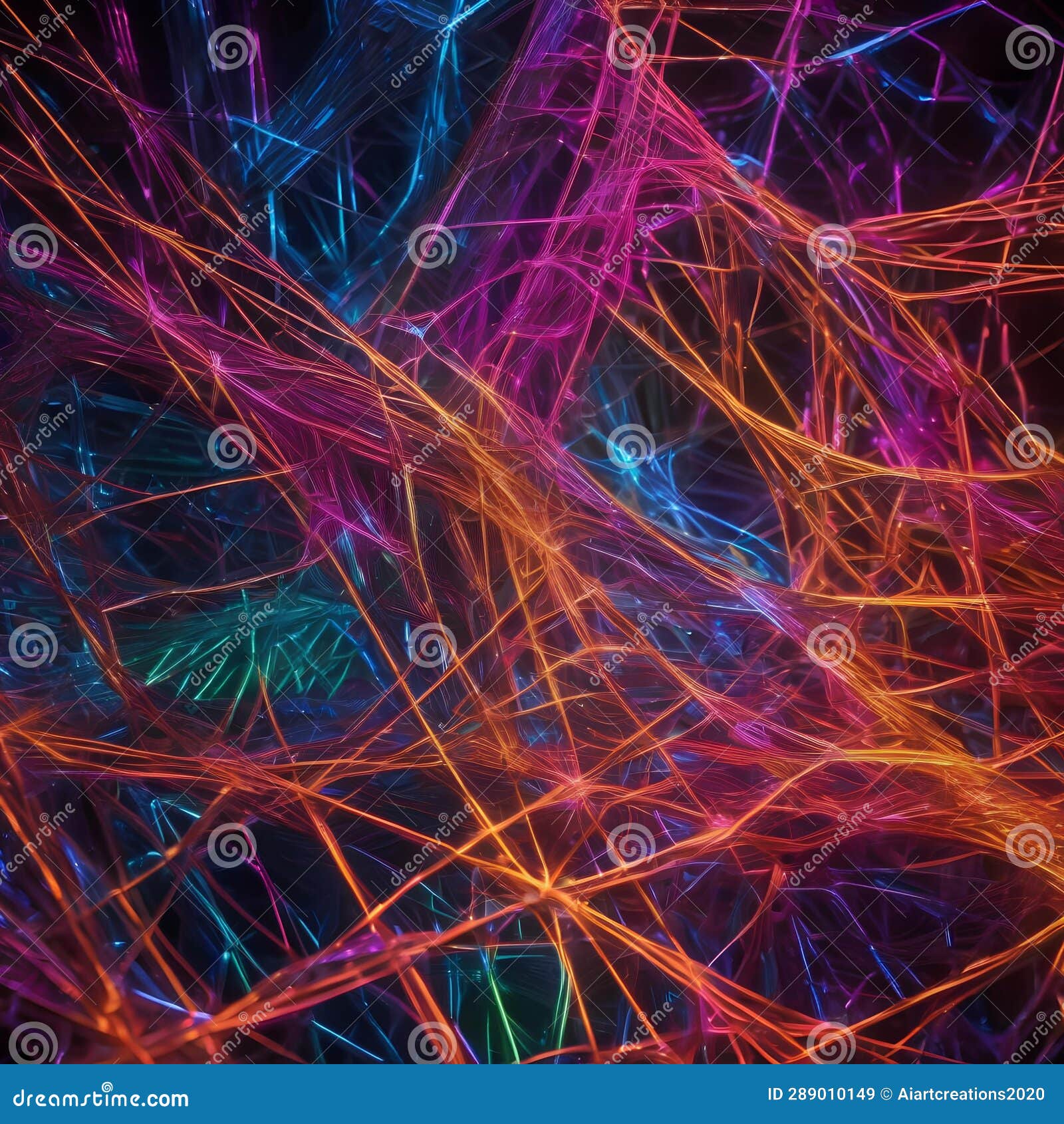 A Tangled Web of Neon Threads Forming a Mesmerizing Abstract Tapestry2 Stock Illustration ...
