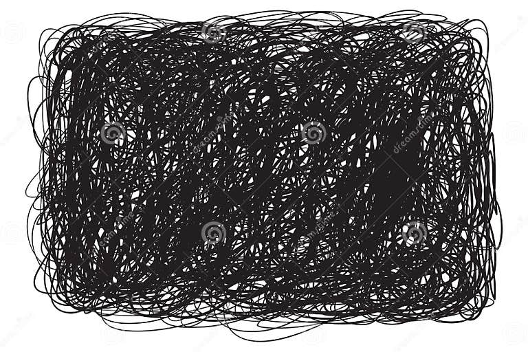 Tangled on White. Chaos Pattern. Scribble Sketch. Background with Array of Lines. Intricate ...