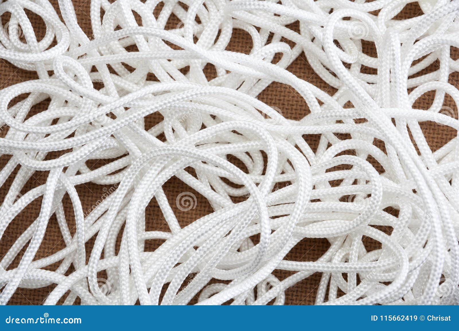 Tangled White String Full Frame Background Stock Image - Image of ...
