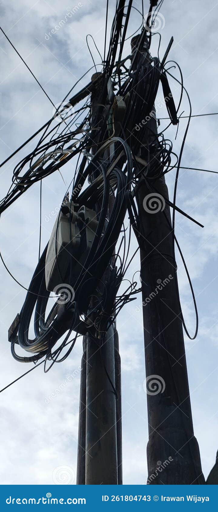 Tangled Wire on Daylight Viewwith Blue Sky Stock Image - Image of wire ...