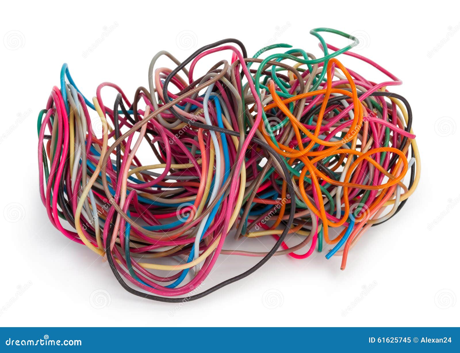 Tangled Wire Isolated on White Stock Image - Image of electronic, cable ...