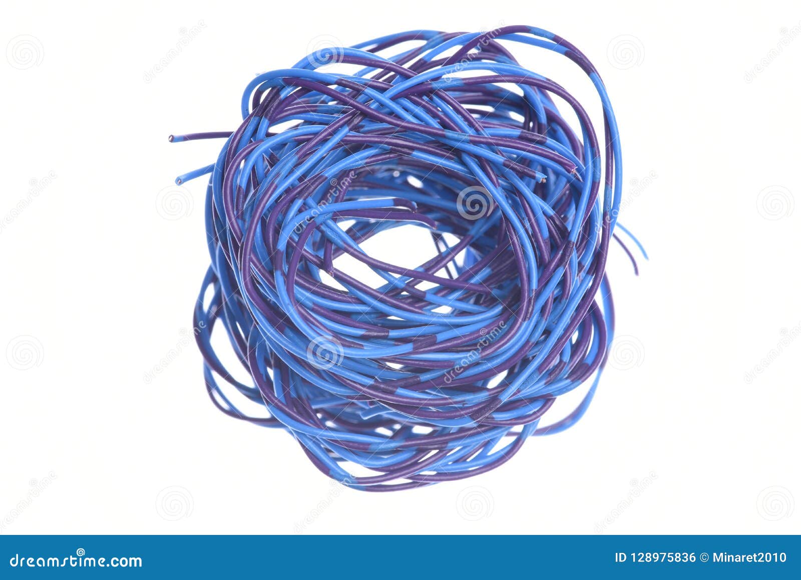 Tangled Wire Isolated on White Stock Photo - Image of abstract, line ...