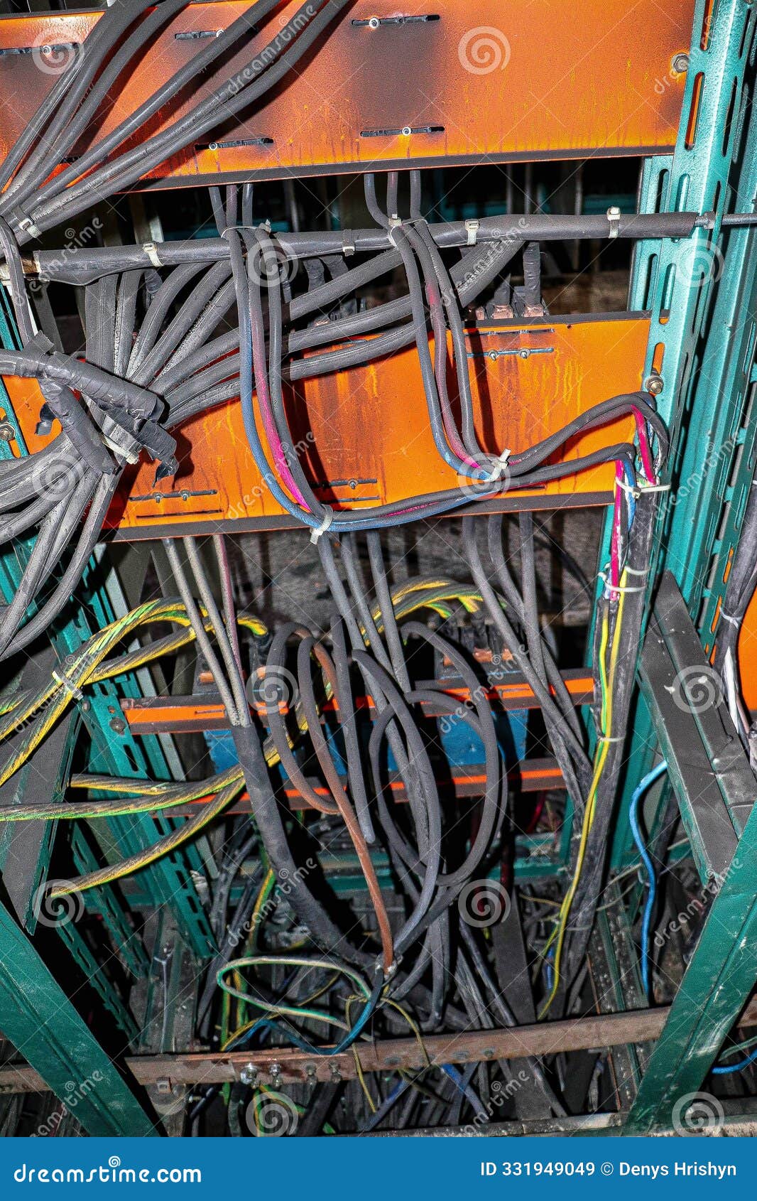 Tangled Wires in Industrial Electrical Panel Stock Image - Image of ...
