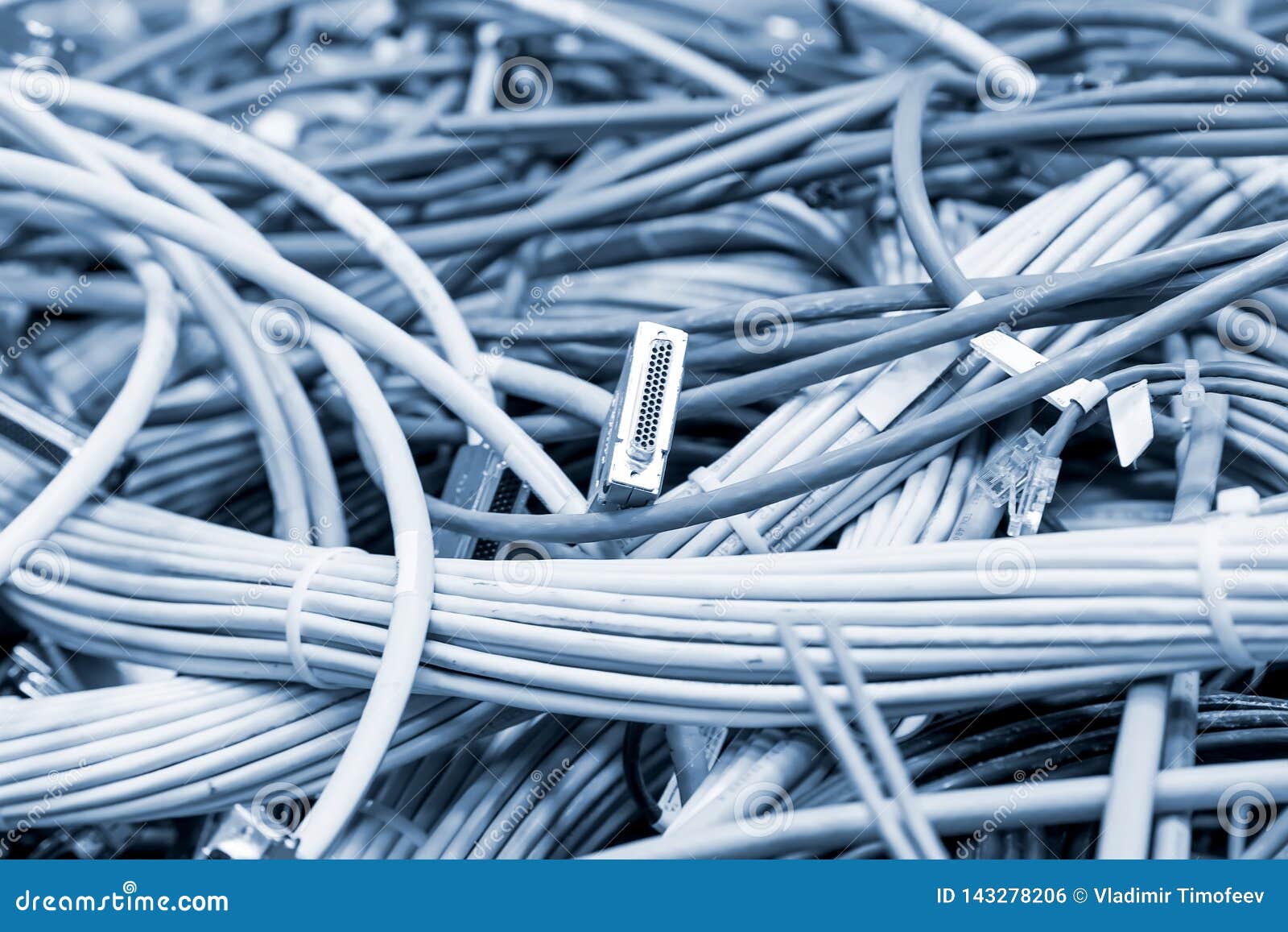 Tangled Wires, Power Cables in Datacenter, Cabling Mess in Server Room ...