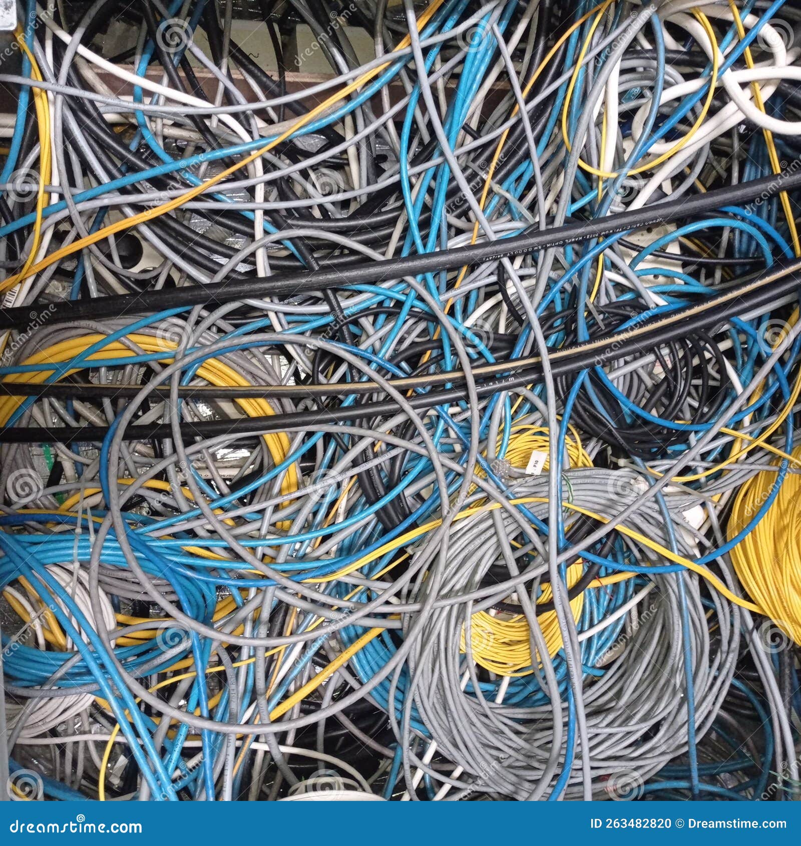 Tangled Wires at server stock photo. Image of wires - 263482820