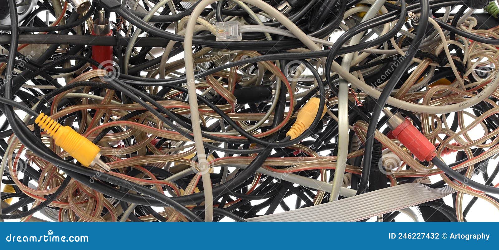 Tangled wires stock photo. Image of isolated, mess, computer - 246227432