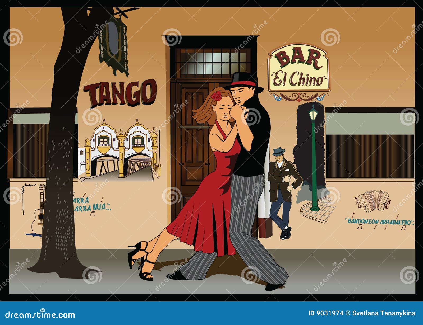 Tango argentino 2 ilustración del vector. Ilustración de oscuro - 9031974