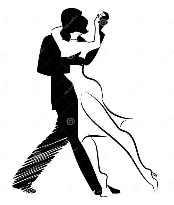 Tango Dance Design Of Young Couple Dancing Tango Stock Vector