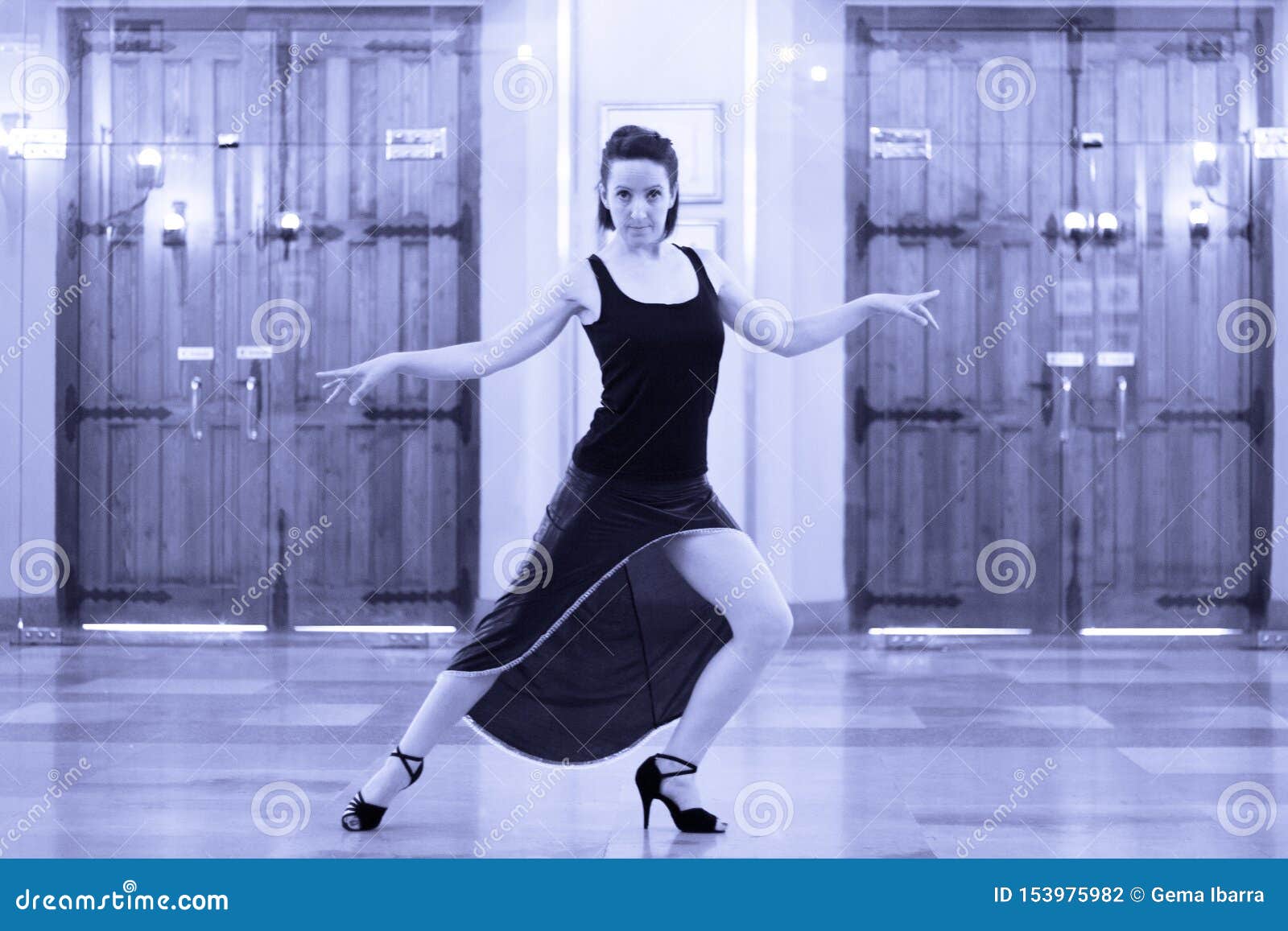 Tango Dancer Alone and Sad in Empty Ballroom Stock Photo - Image of ...