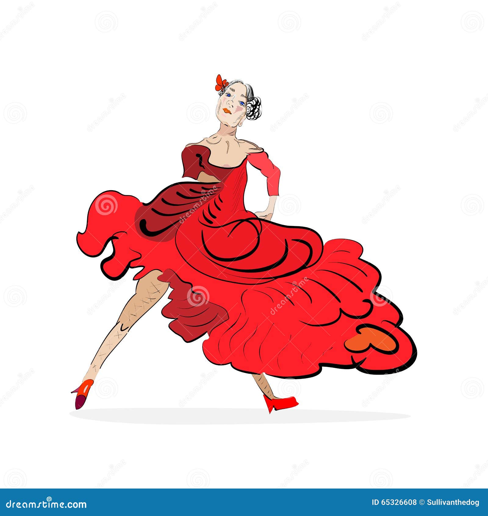 Tango Dancer Lady Vector Illustration | CartoonDealer.com #65734382