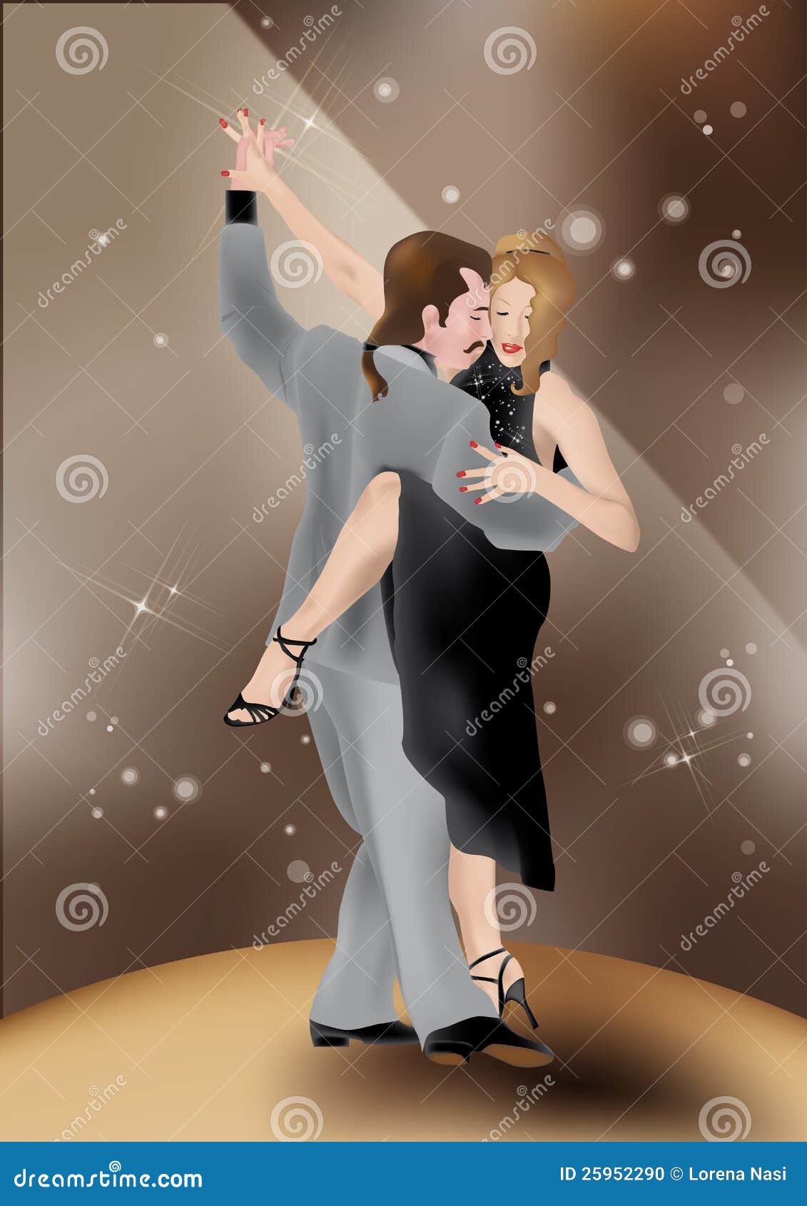 Tango Dancers 3 Cartoon Vector | CartoonDealer.com #2971187