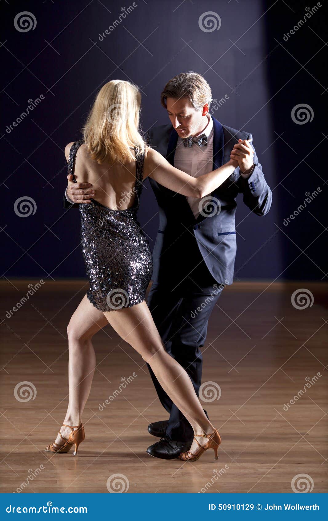 Tango Dancers in Dance Studio Stock Image - Image of dress, caucasian ...