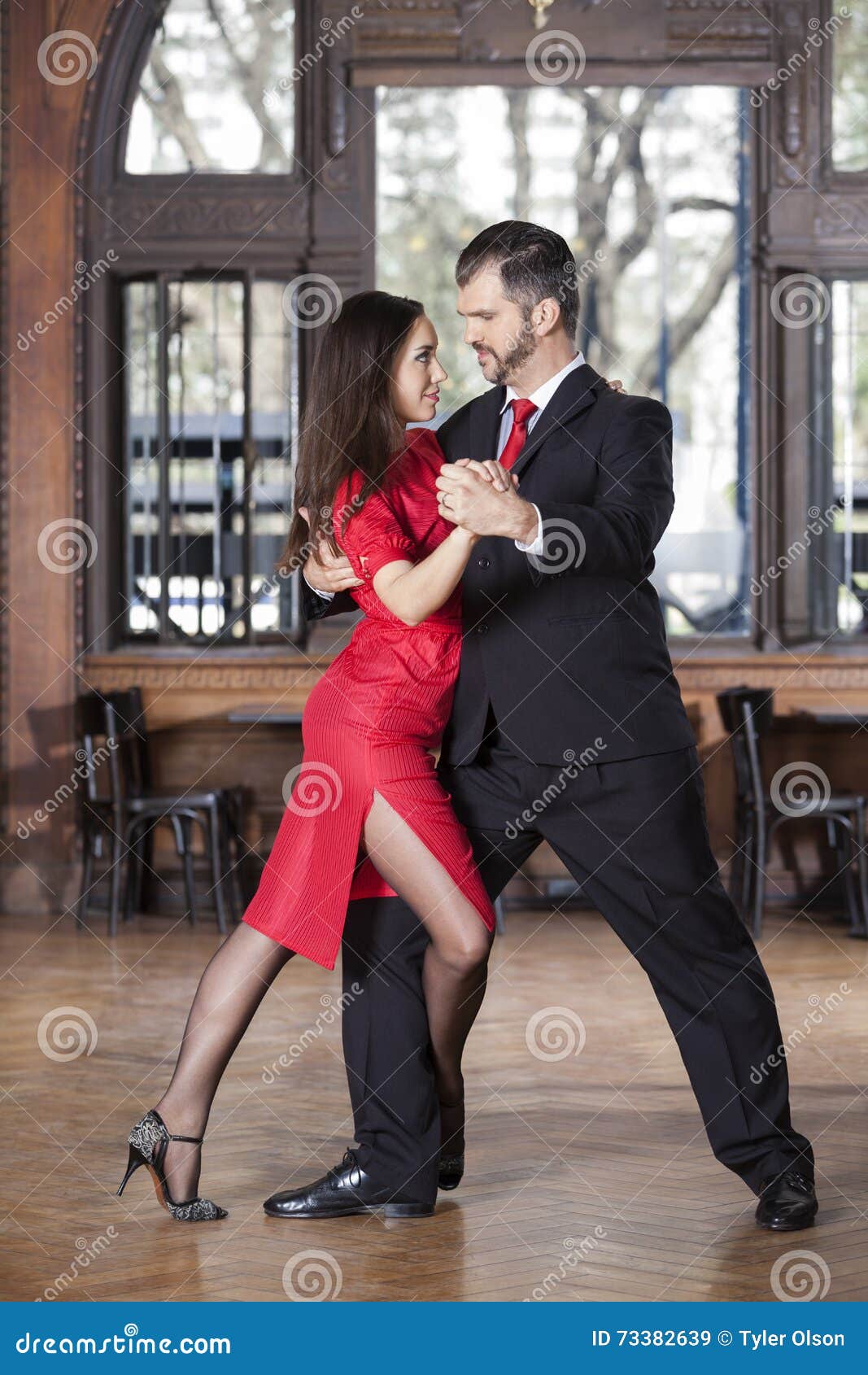 Tango Dancers Performing Leg Wrap Step while Performing in Resta Stock ...