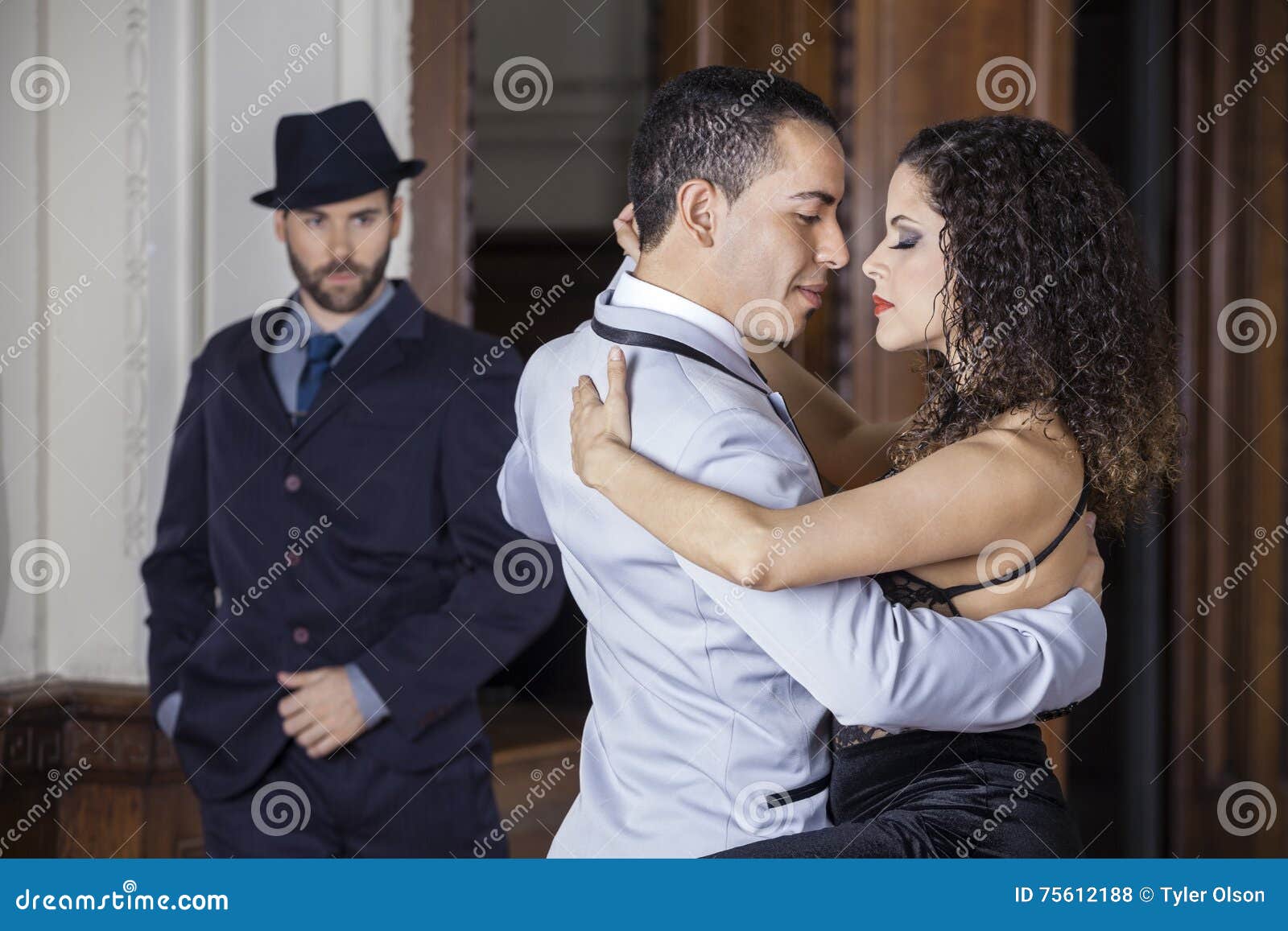 Tango Dancers Performing while Man Looking at Them Stock Photo - Image ...
