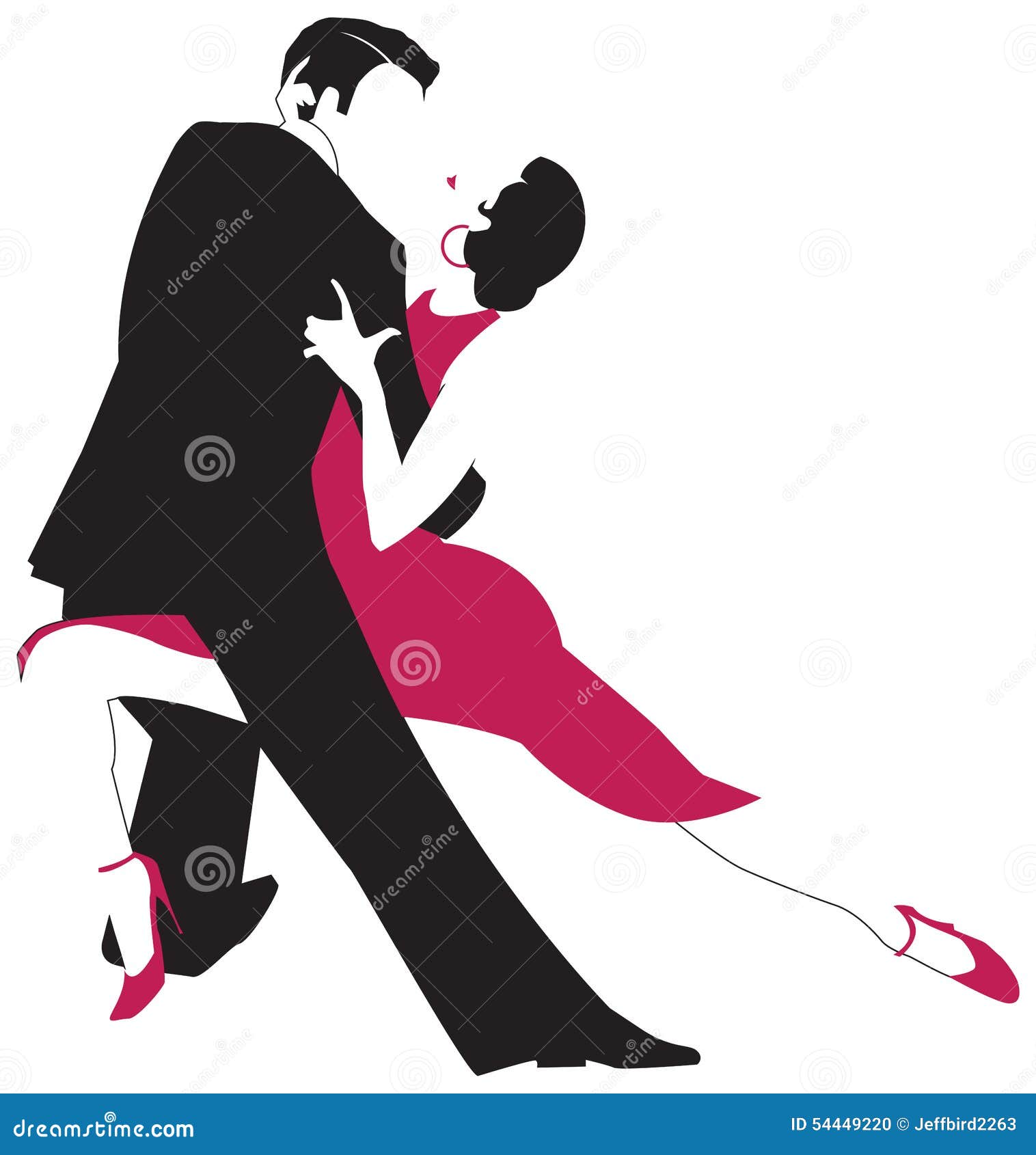 Tango dancers stock vector. Illustration of male, dress - 54449220