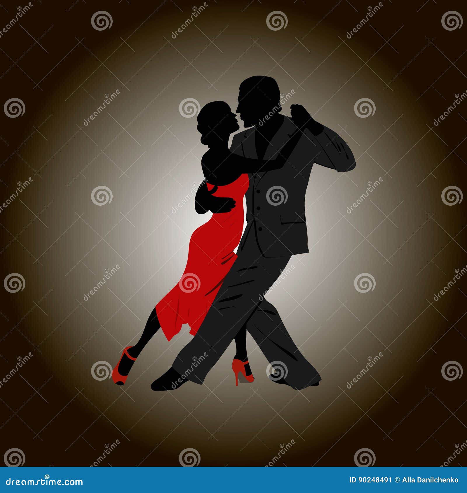 Tango Dansend Paar: Man En Vrouw Vector Illustratie - Illustration of ...