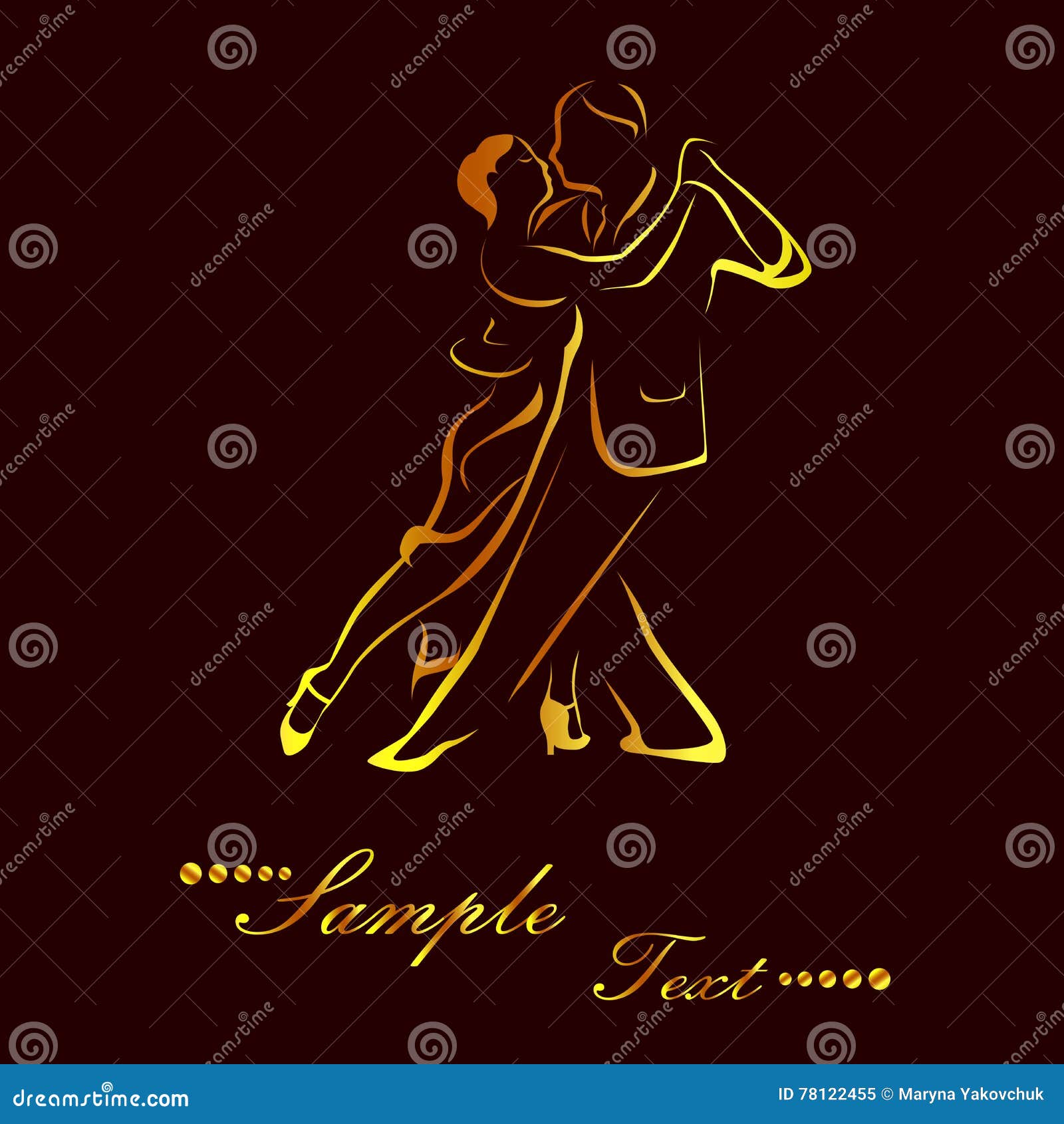 The tango gold stock vector. Illustration of elegant - 78122455