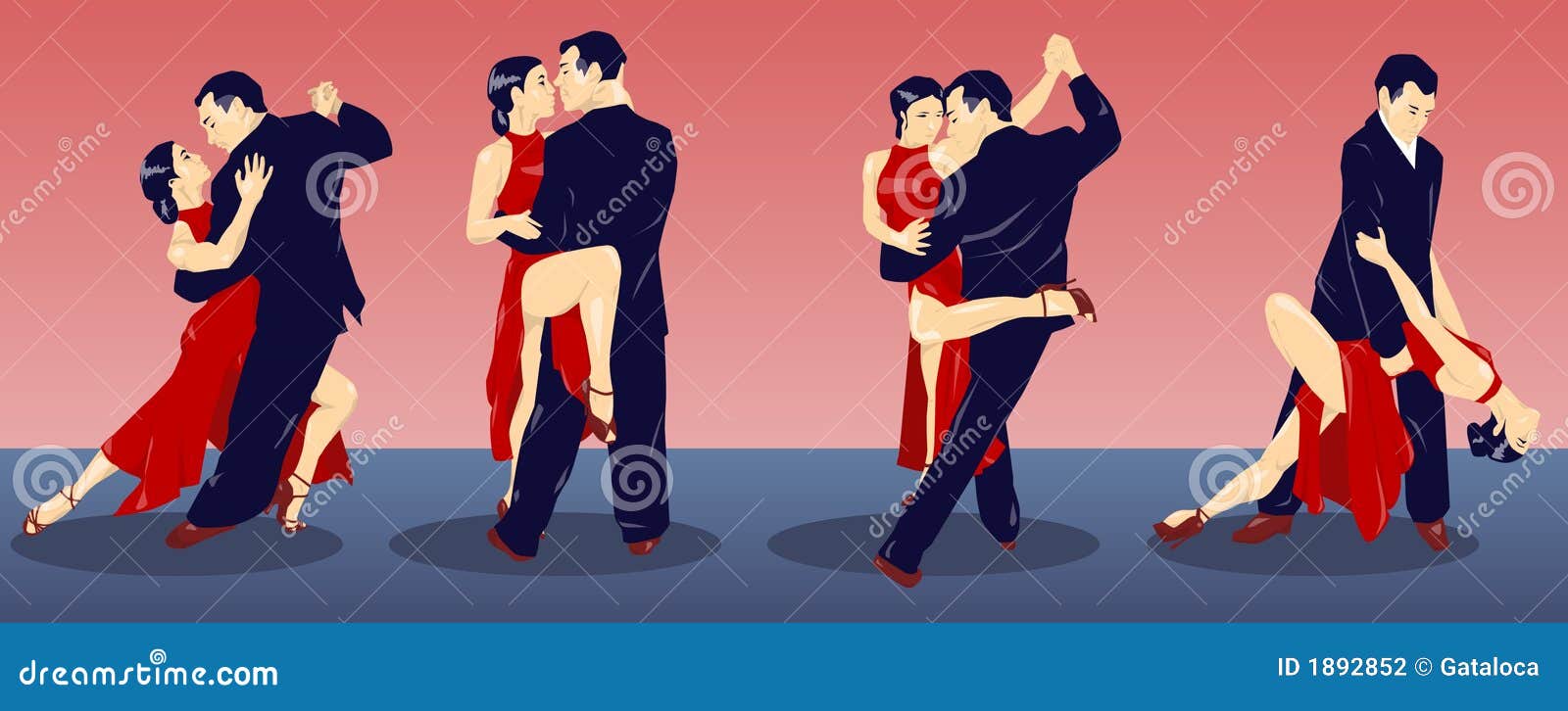 The tango lesson stock vector. Illustration of hook, hold - 1892852