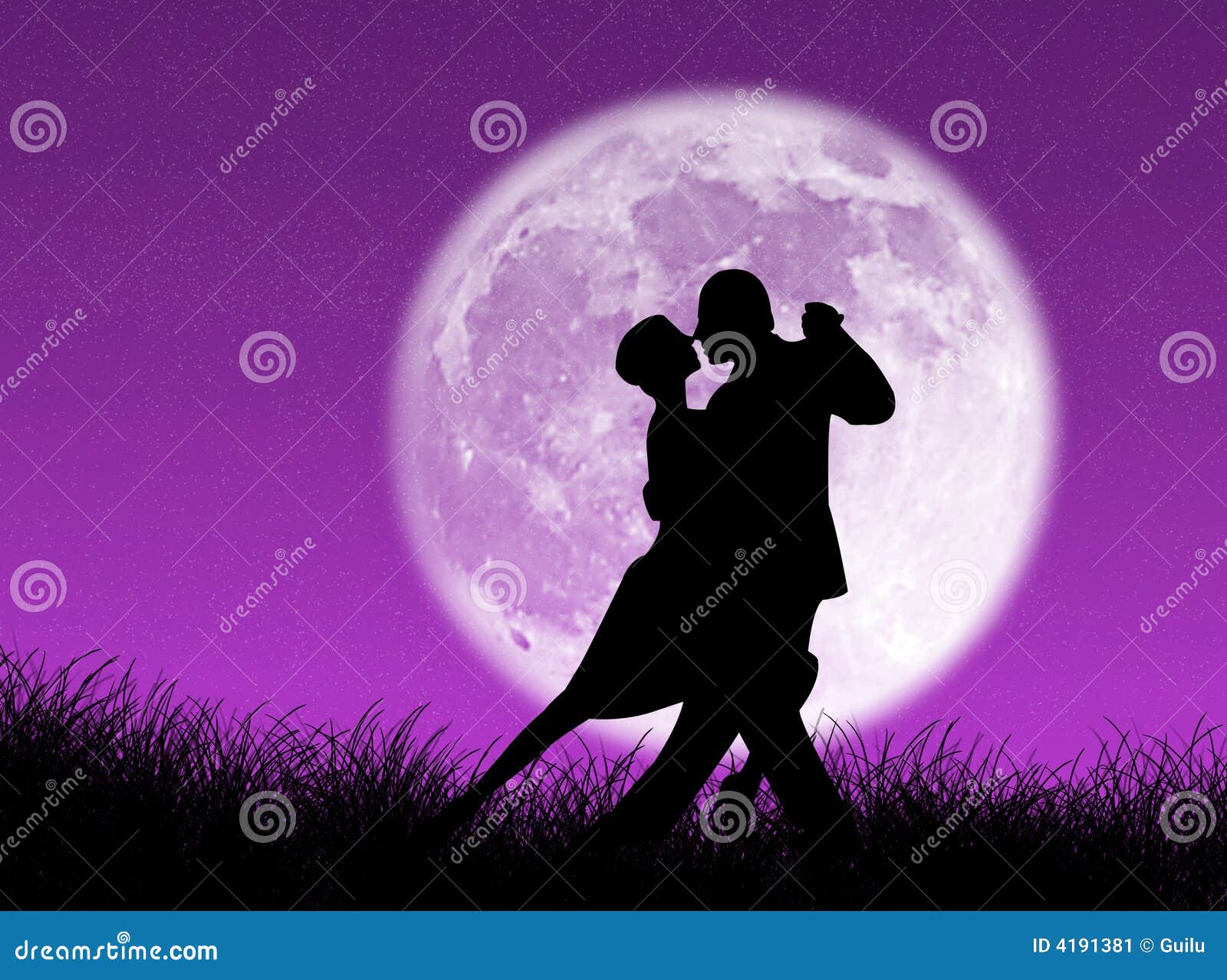 Tango in the moon stock illustration. Illustration of movement - 4191381