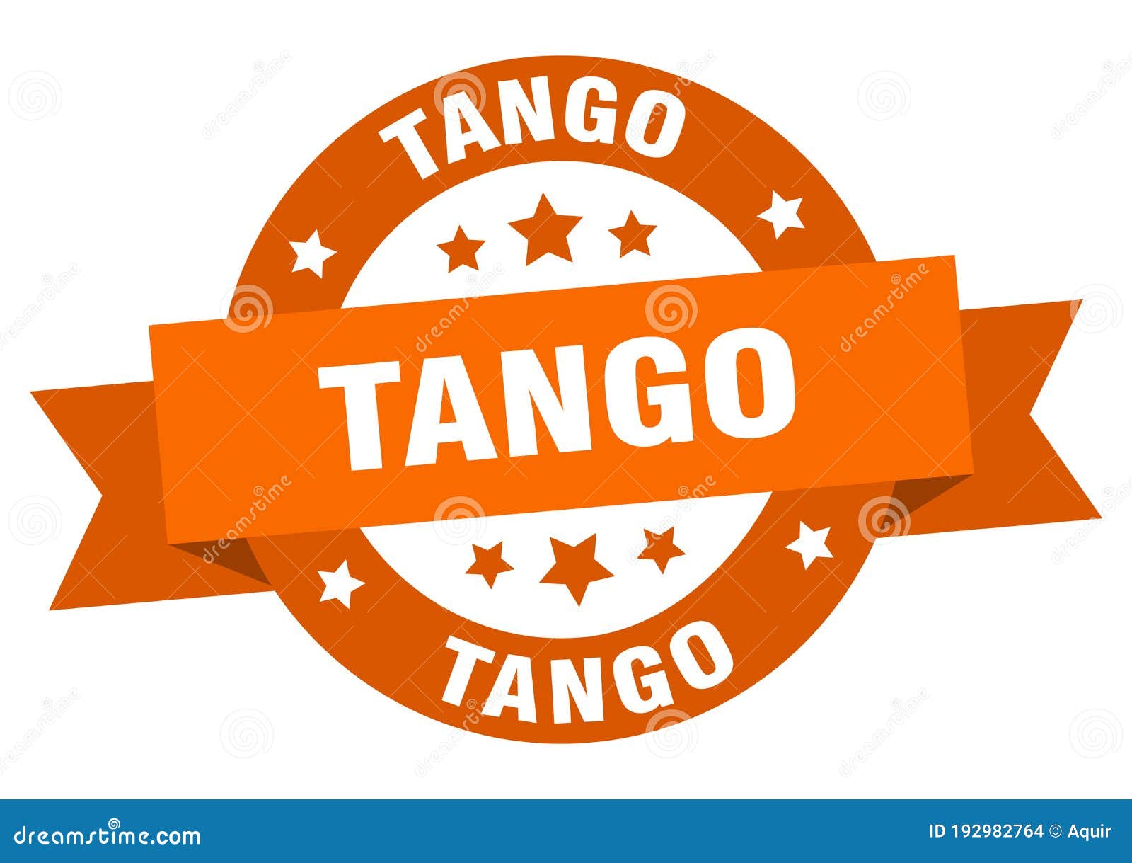 Tango Round Ribbon Isolated Label. Tango Sign Stock Vector ...