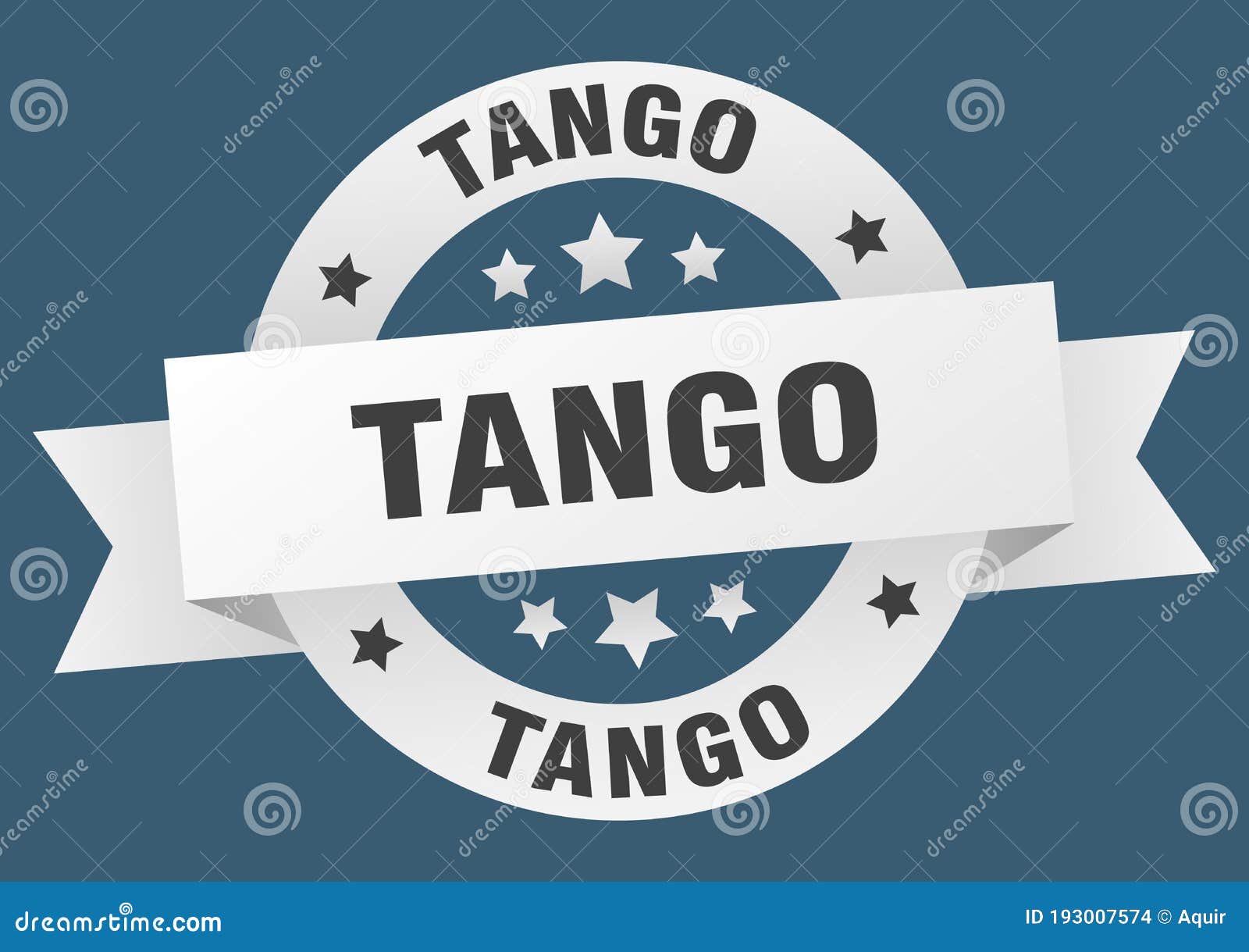 Tango Round Ribbon Isolated Label. Tango Sign Stock Vector ...