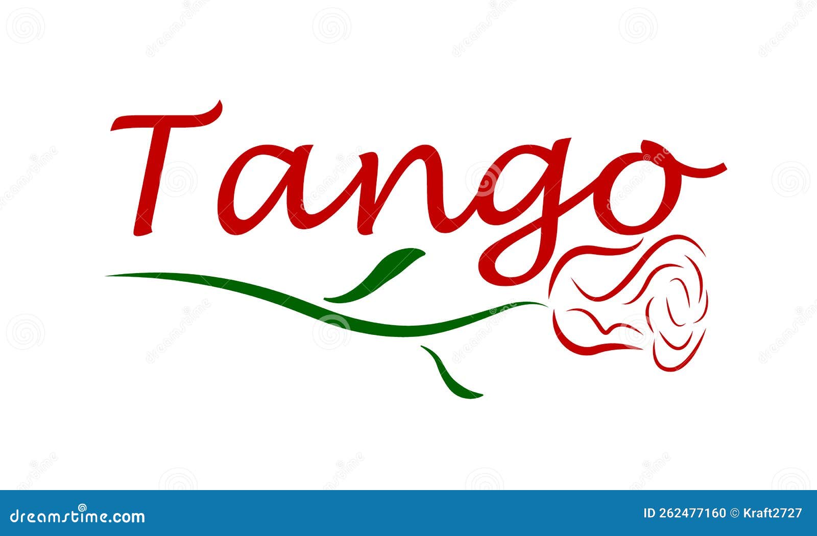Tango text with rose stock vector. Illustration of element - 262477160
