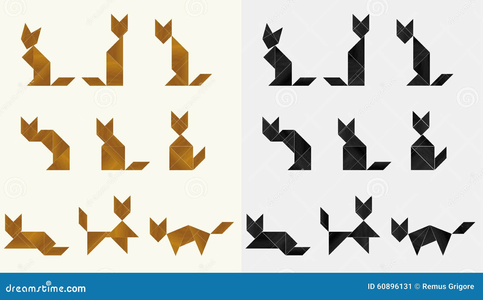 Tangram cats - cdr format stock vector. Illustration of jigsaw - 60896131