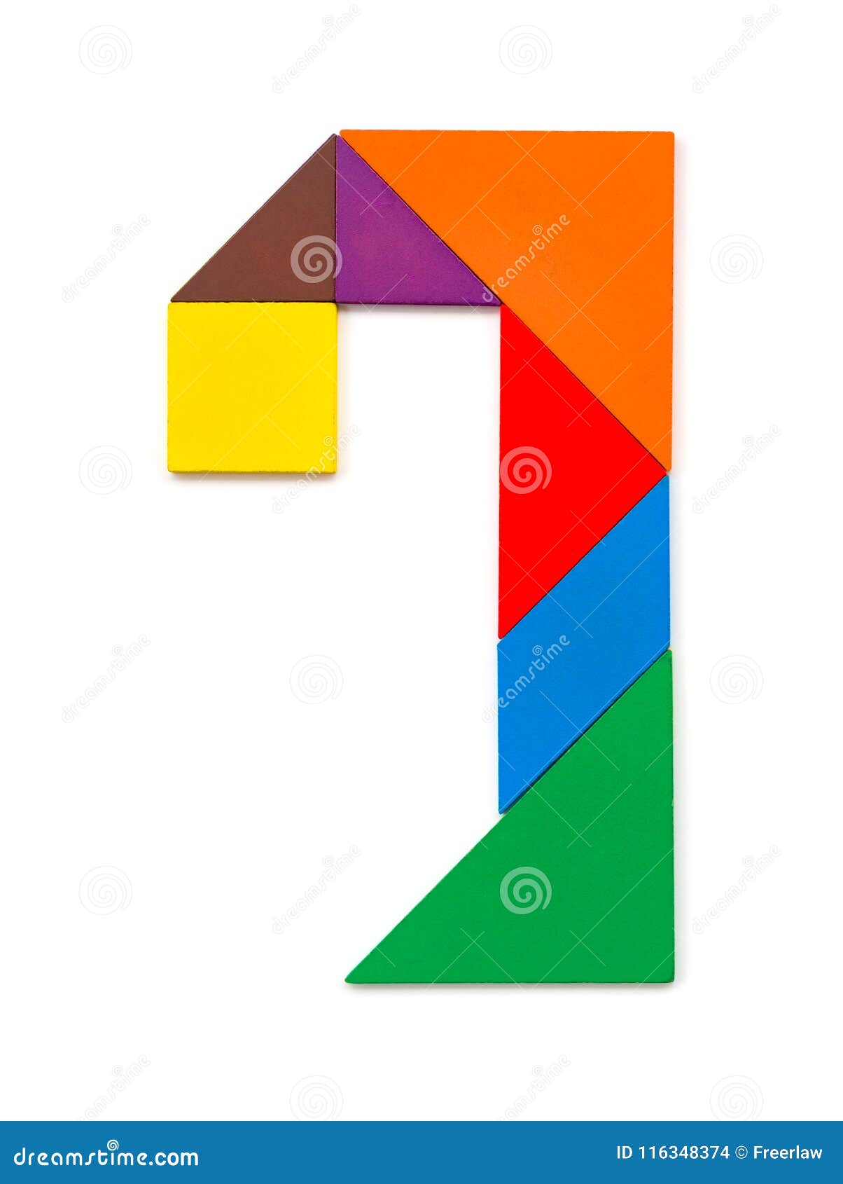 Tangram Di Legno a Forma Di Come Un Numero 7 Fotografia Stock ...