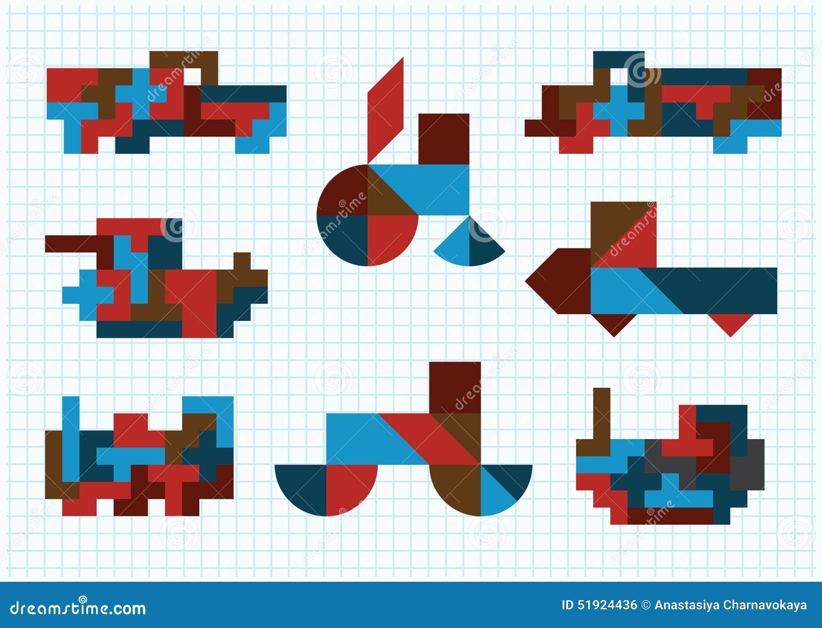 Tangram Ground Transportation Stock Vector - Image: 51924436