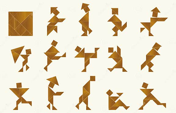 Tangram, pessoa ilustração do vetor. Ilustração de povos - 32280862
