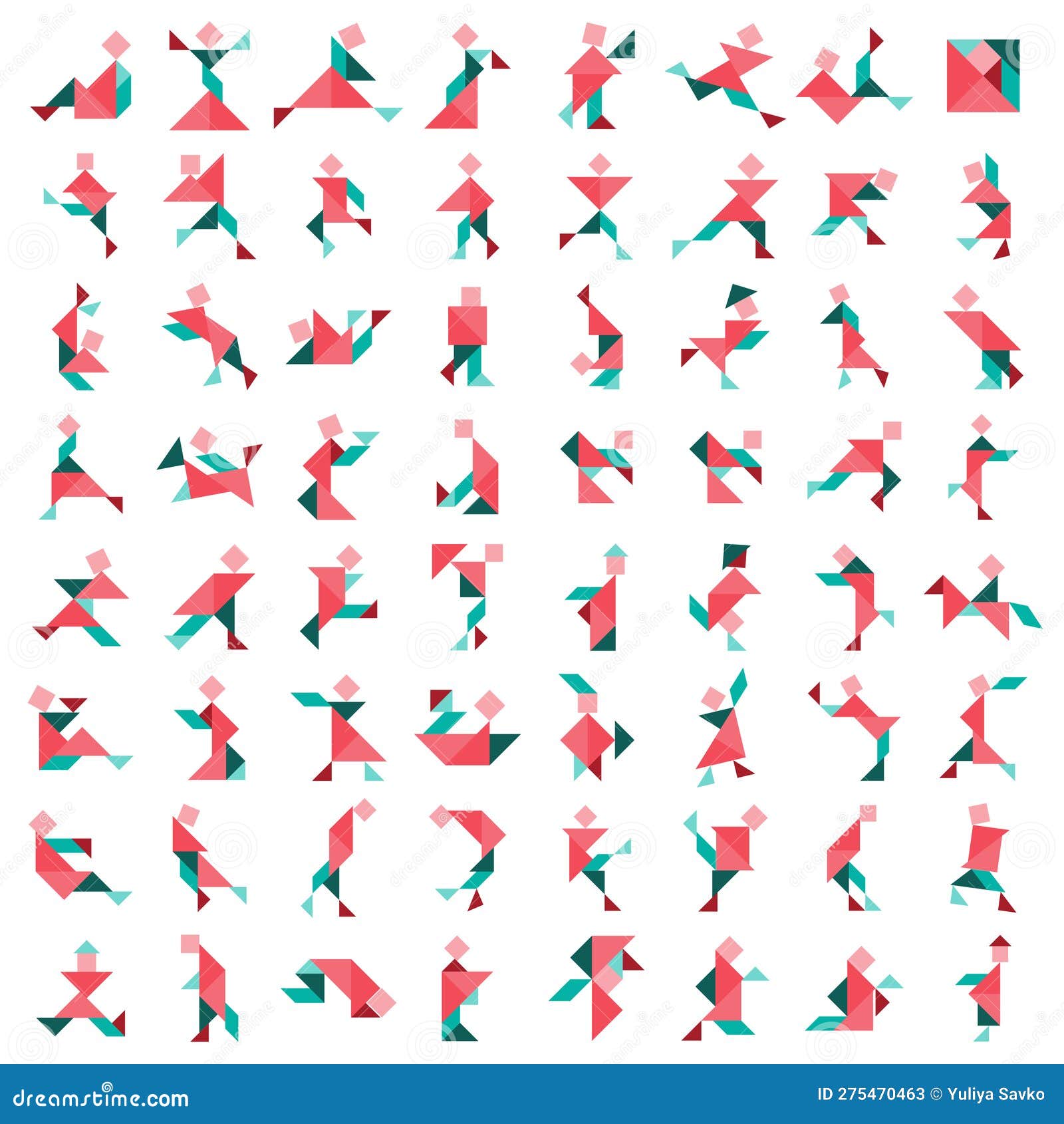 Set Of Tangram Puzzle Pythagoras Royalty Free Vector Image 54 Off