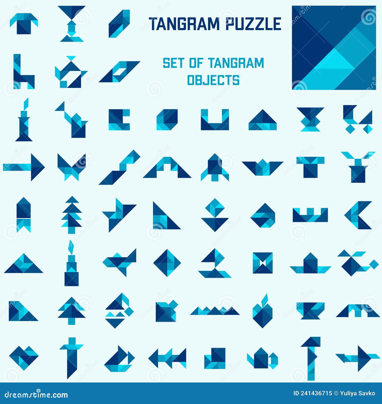 Tangram Puzzle. Set of Tangram Different Objects Stock Vector ... Tangram Puzzle. Set of Tangram Different Objects Stock Vector ...