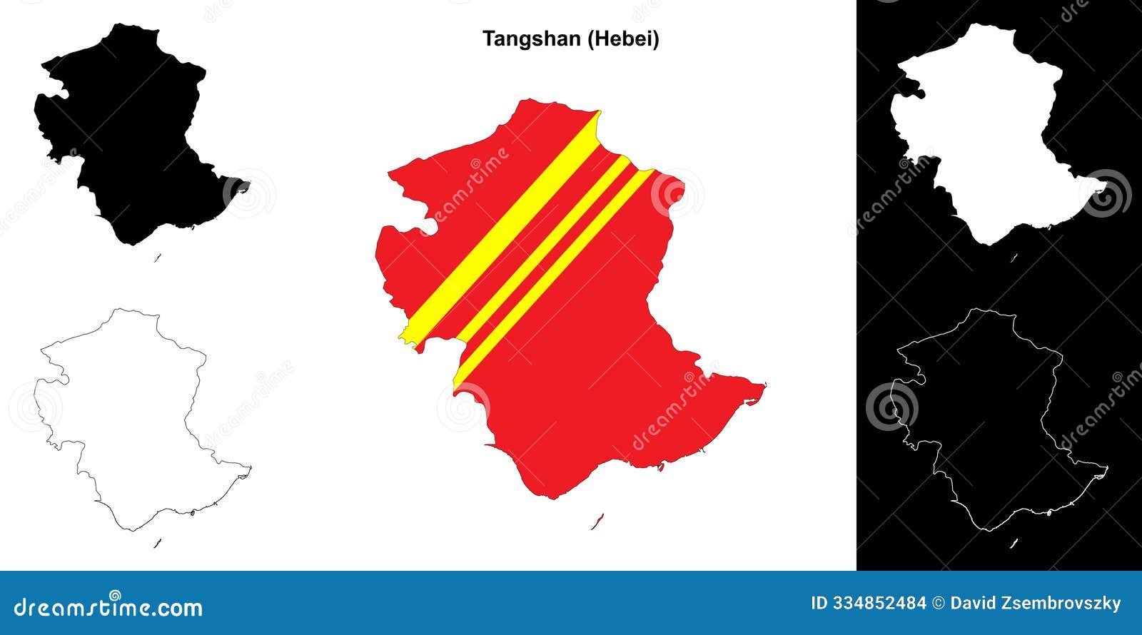 Tangshan outline map stock illustration. Illustration of detailed ...