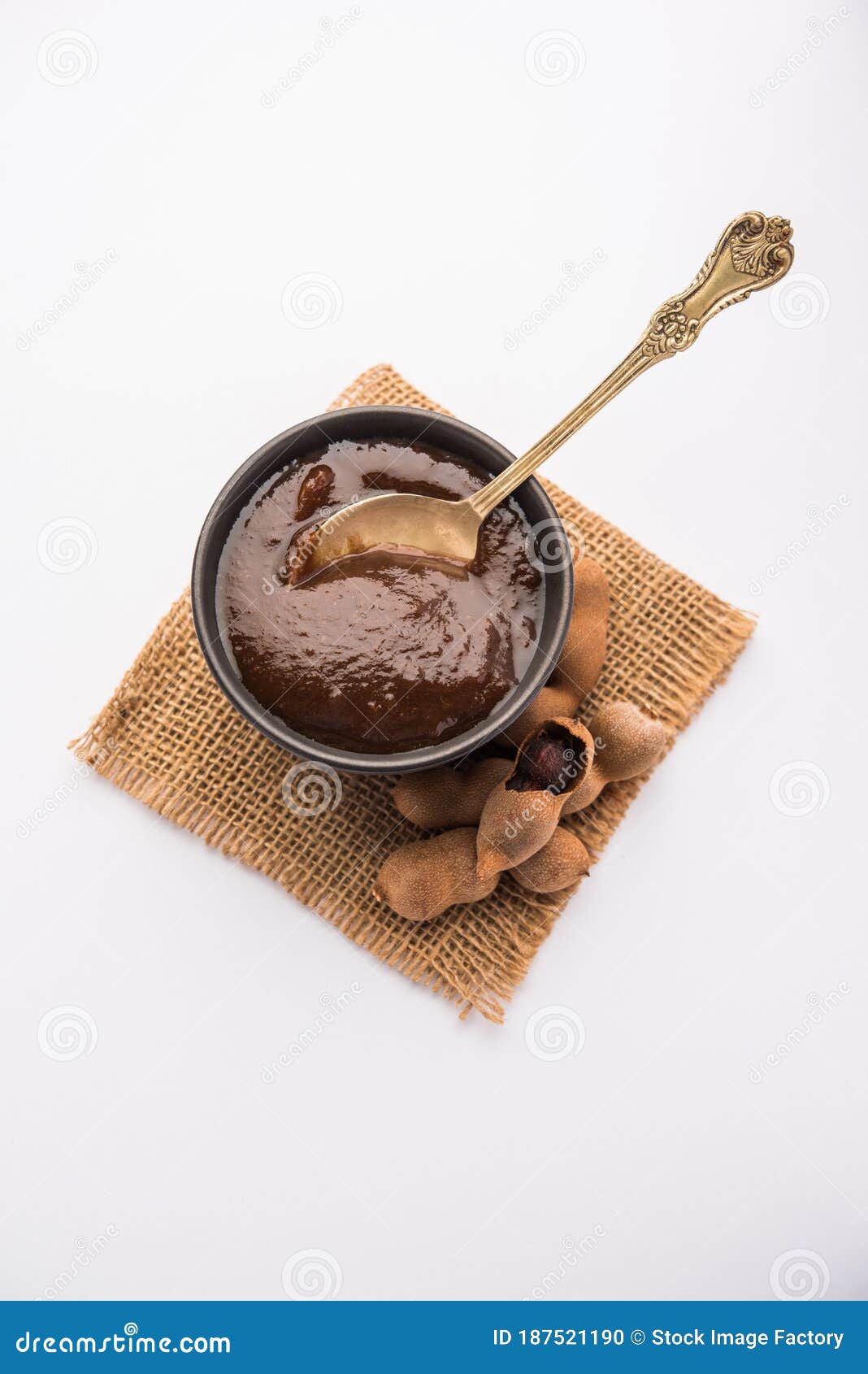 Tangy Tamarind Puree or Imli Paste Stock Photo - Image of imli, brown ...
