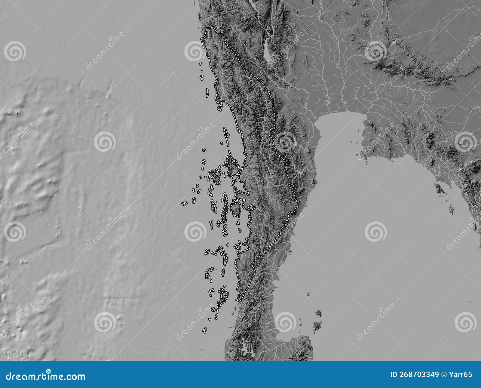 Tanintharyi, Myanmar. Bilevel. No Legend Stock Illustration ...