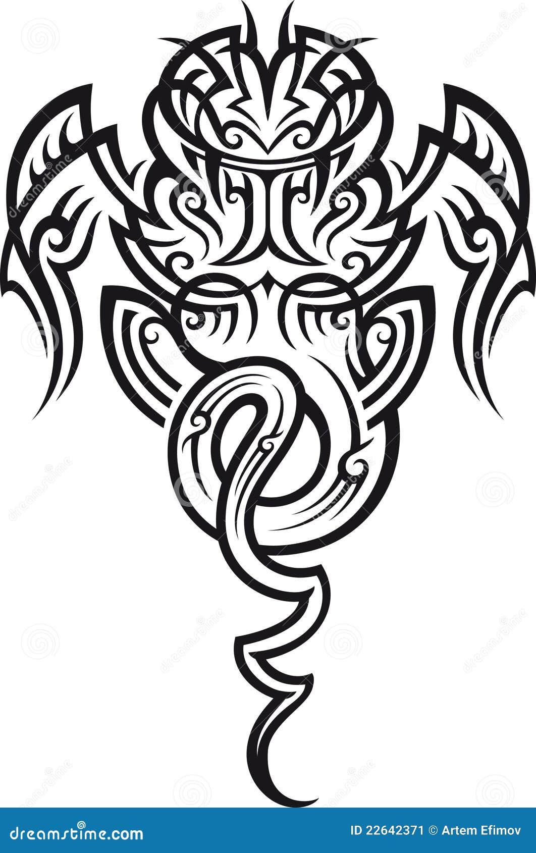 Taniwha pattern stock vector. Illustration of mythology - 22642371