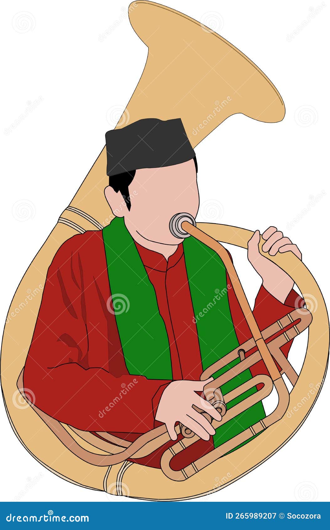 Musical Tanjidor Vector Flat Illustration Stock Vector - Illustration ...