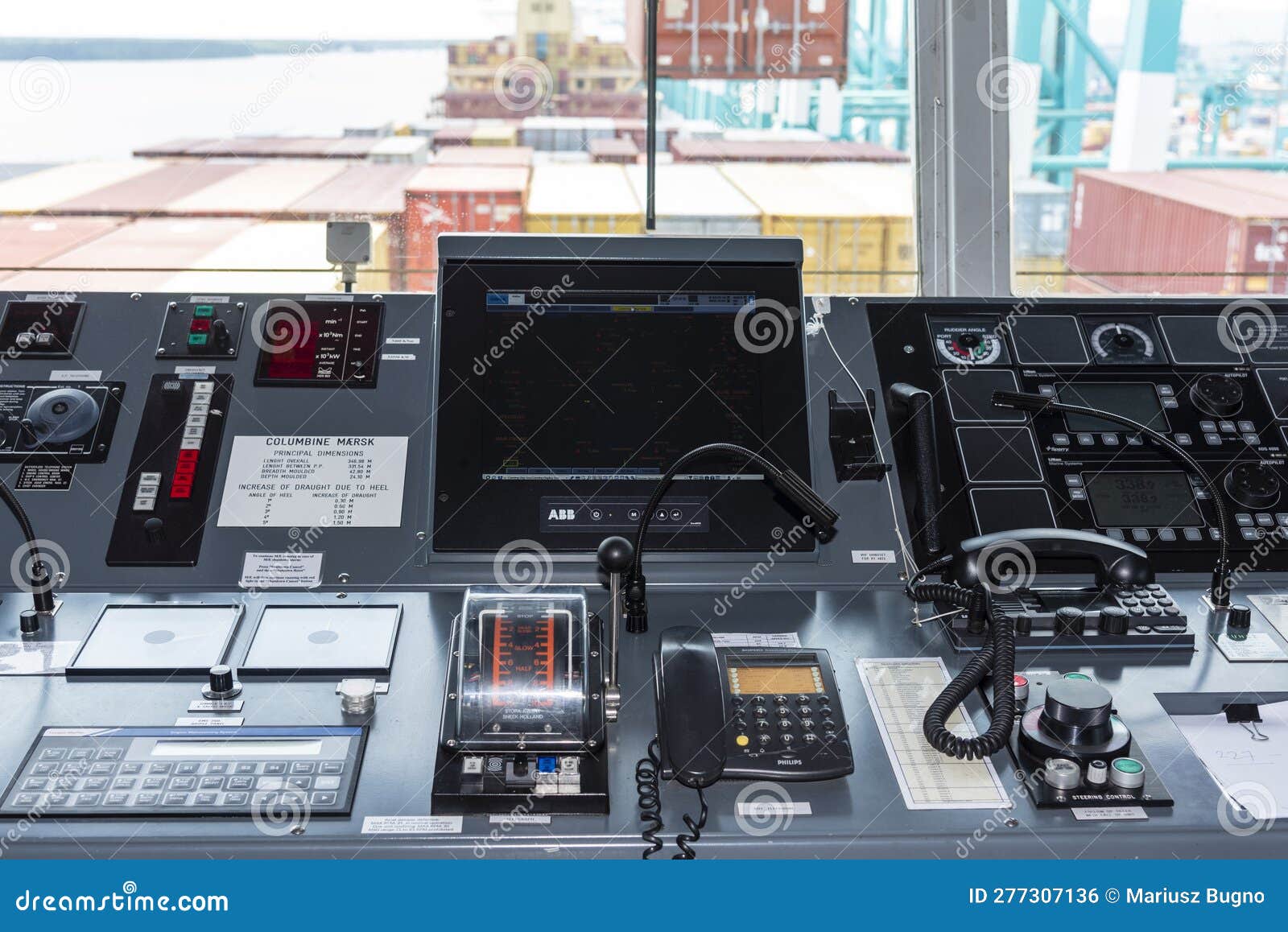 View on the Control Console of the Container Ship. Editorial Photo ...