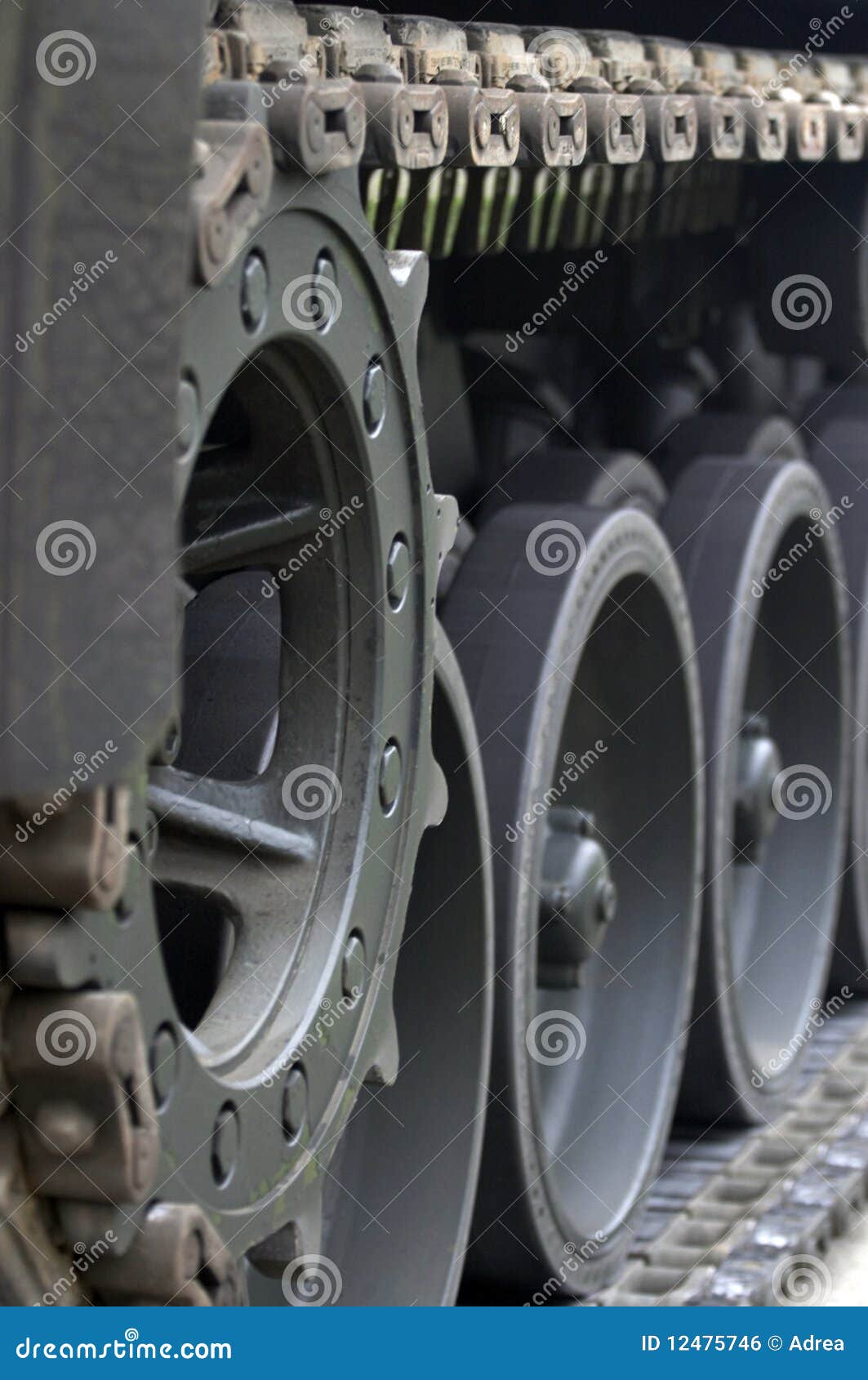 Continuous Track of a Tank with Asphalt Protections Stock Photo - Image ...