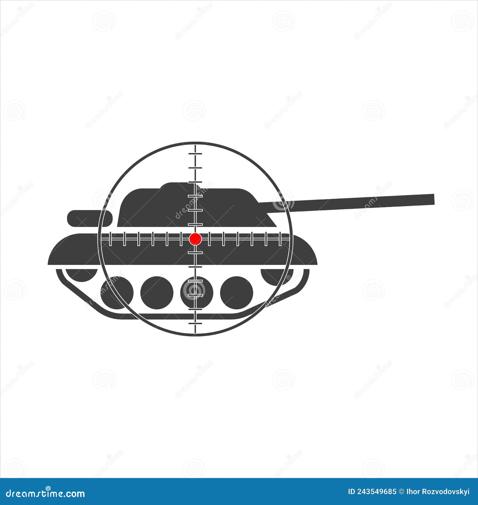 Tank Aiming Icon. Vector Image Isolated on White Background Stock ...