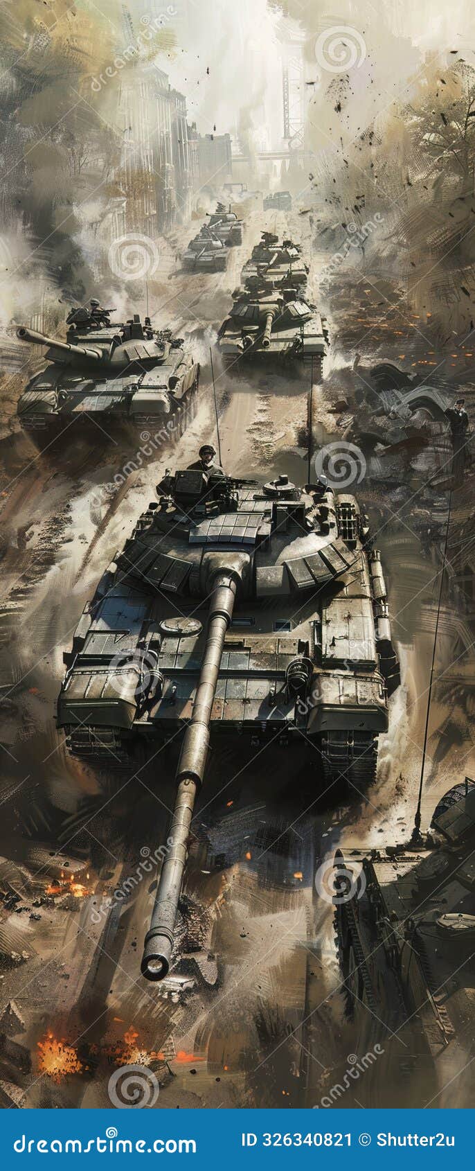 Tank Assembly Line Military Might in the Making Stock Illustration ...