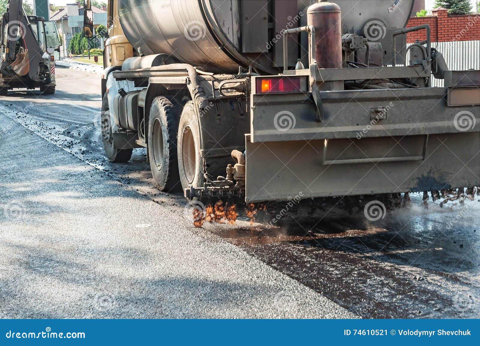 Tank with bitumen stock image. Image of bitumen, loading - 74610521
