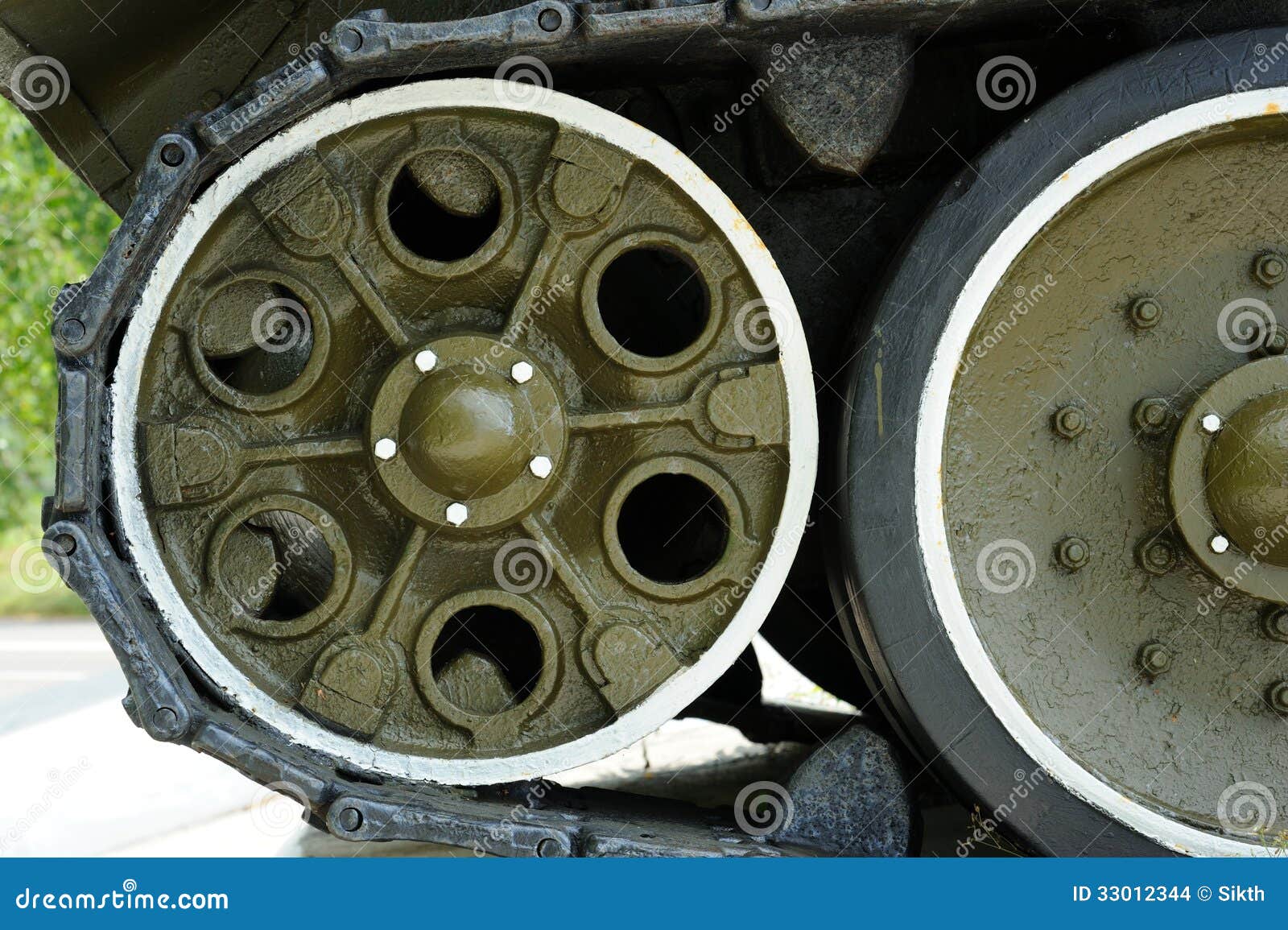 Tank Caterpillar Tread with Wheels Stock Photo - Image of armed ...