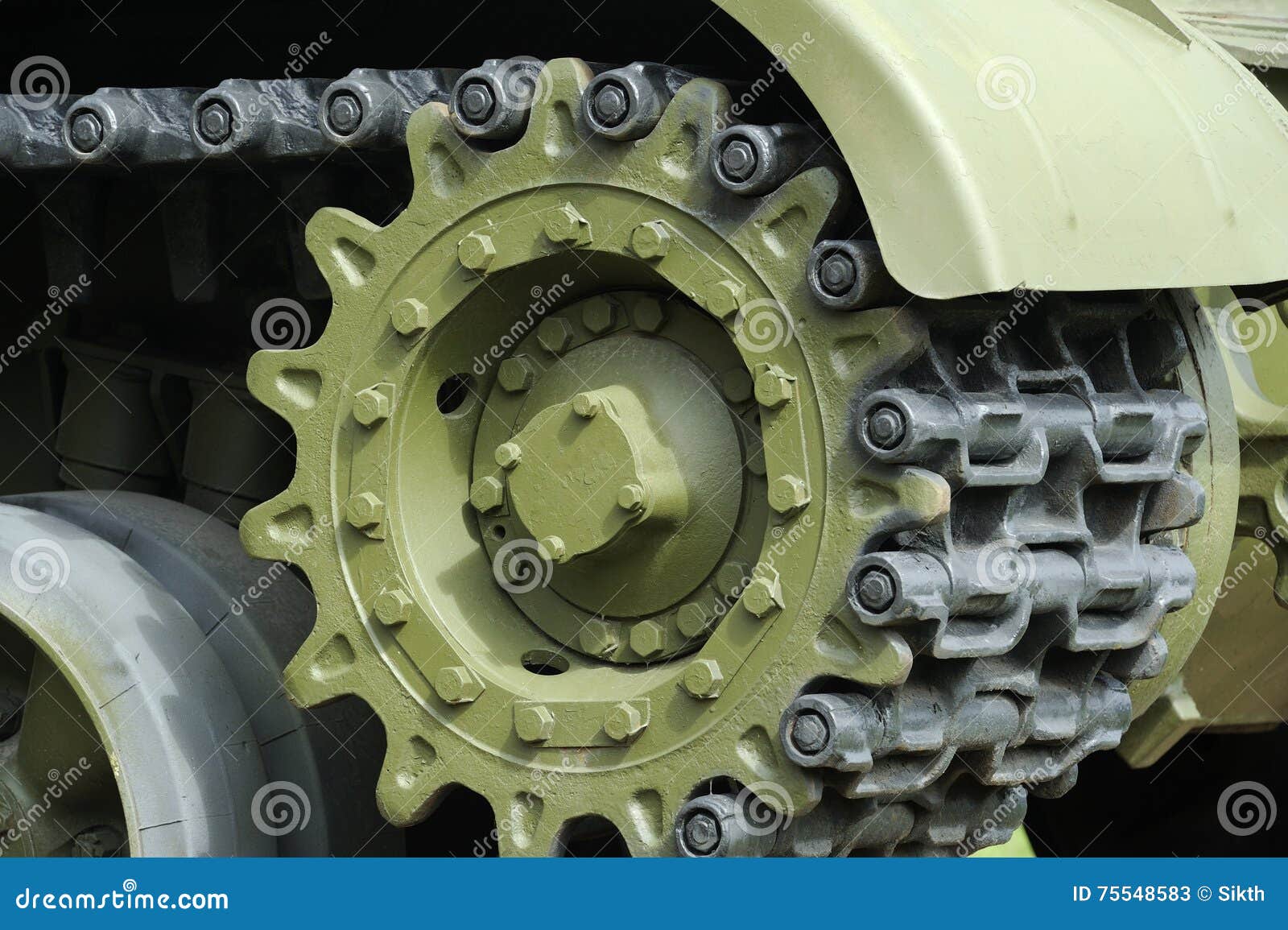 Tank Caterpillar Tread with Wheels Stock Image - Image of apron ...
