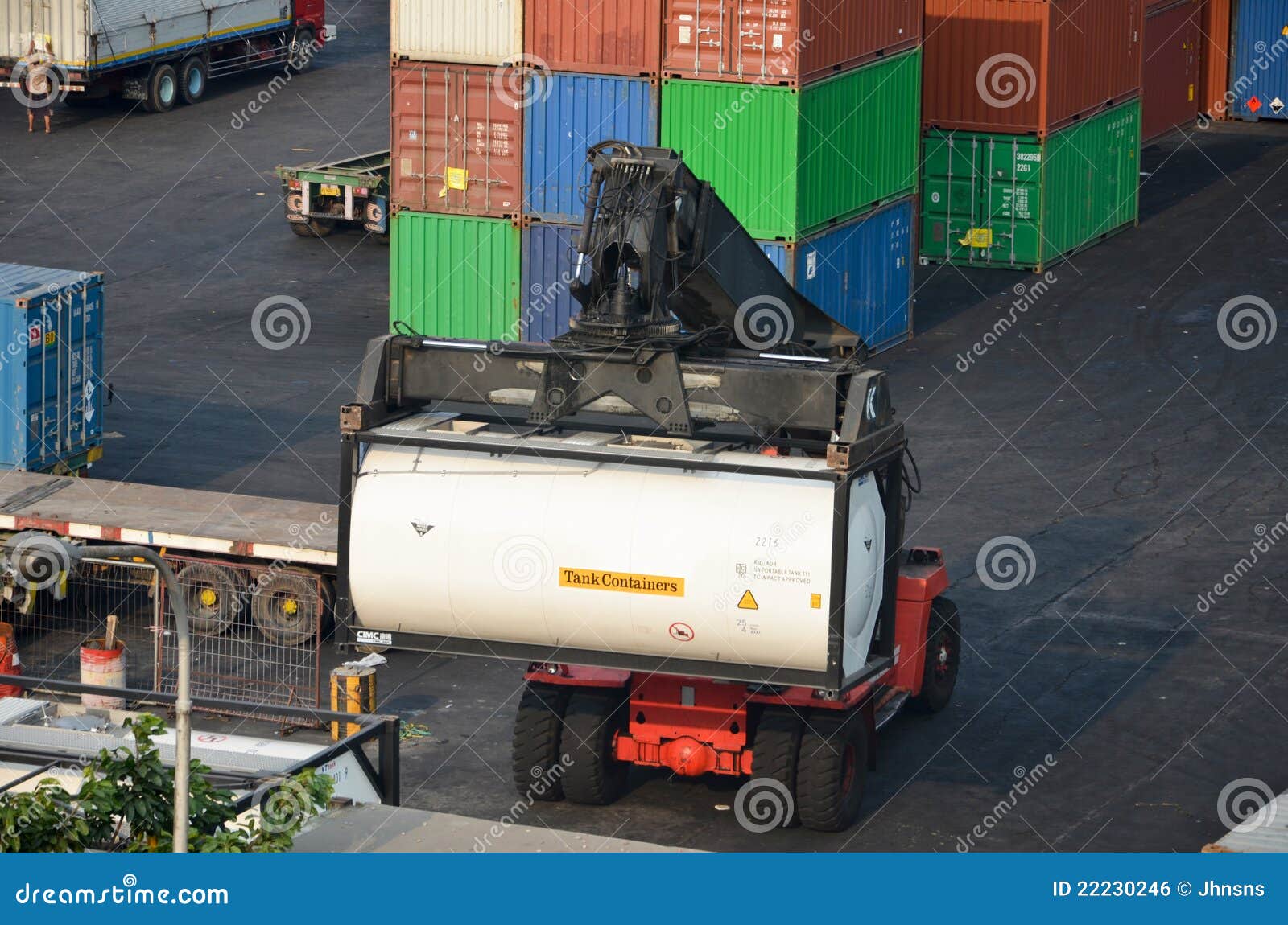 A Freight Tank Train Passes Through The Mountain Railway Station ...