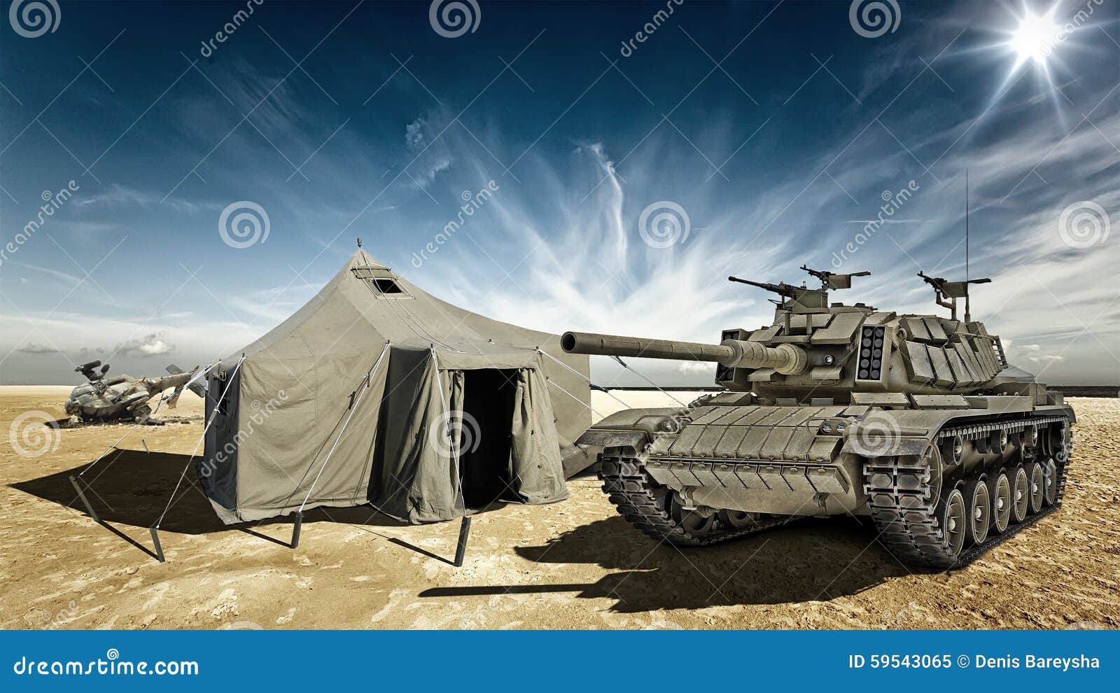 Tank in the desert stock image. Image of conflict, armour - 59543065