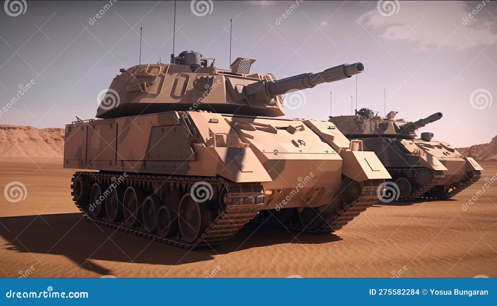 Tank, Digital Art Illustration, Generative AI Stock Illustration ...