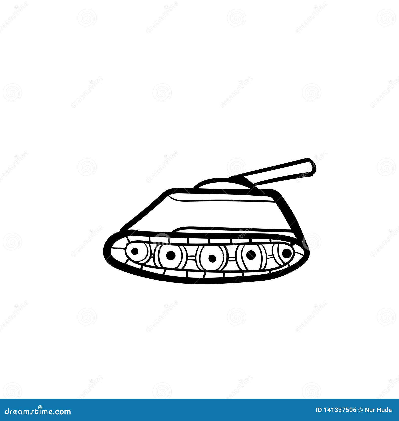 Tank Doodle Icon Hand Drawing Stock Illustration - Illustration of ...